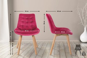 Sada 2 ks židle Brook samet – červená