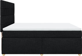 Box spring postel s matrací černá 180x200 cm textil 3293661