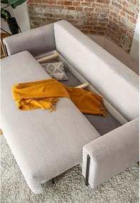 Béžová manšestrová rozkládací/s úložným prostorem pohovka 244 cm Arcadova – ELTAP
