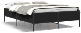 Rám postele černý 120 x 190 cm kompozitní dřevo a kov