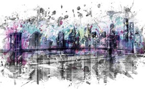 Ilustrace Modern Art NEW YORK CITY Skyline Splashes, Melanie Viola, (40 x 26.7 cm)