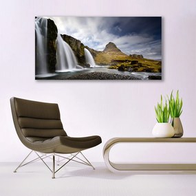akrylový obraz Vodopád Hory Krajina 120x60 cm