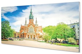 Obraz na skle Katedrála Krakow 140x70 cm