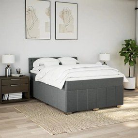 Box spring postel s matrací tmavě šedá 160x200 cm textil 3289427