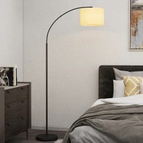 HOMCOM stojací lampa s dálkovým ovládáním, nastavitelným stínidlem, 11 barevných teplot a 11 úrovní jasu, časovač, černá