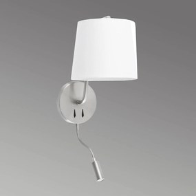 Textilní nástěnné světlo Berni s LED čtecí lampou