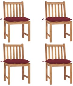 Zahradní židle s poduškami 4 ks masivní teak 3073112