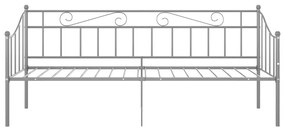 vidaXL Marketos Rám postele/pohovky šedý kovový 90 x 200 cm
