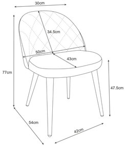 Set čtyř jídelních židlí SJ.077 granátové