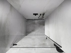 Mexen, Mexen Lunar-B Otočné levé sprchové dveře 90 cm, průhledné, pistolově šedá kartáčovaná - 832-090-000-66-00-L