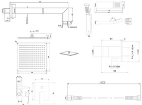Sapho Sapho, GINKO podomítkový sprchový set s pákovou baterií, 2 výstupy, chrom, 1101-42-21