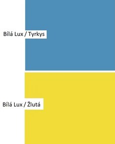 Meblar Postel MOBI MO18 Barva: Bílá/Žlutá, Matrace: S matrací