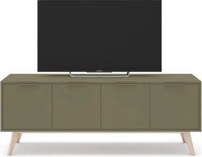 Zelený matný TV stolek 140x53x40 cm Campus – Marckeric