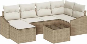 Set pohovek 7 ks Béžová polyratan 3346801