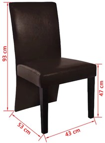 Jídelní židle 4 ks tmavě hnědé umělá kůže - Default Title