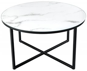 Bílý kulatý konferenční stolek Elegance 80 cm