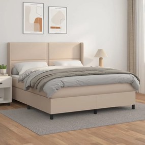 Box spring postel s matrací cappuccino 160x200 cm umělá kůže,  3132452