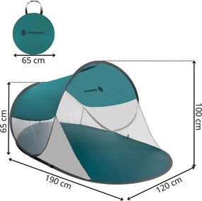 Samorozkládací plážový stan SPRINGOS TEXAS zeleno-šedý