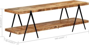 TV stolek 160 x 40 x 50 cm masivní mangovníkové dřevo 247885