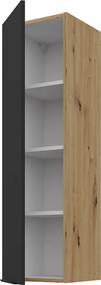 ARIA ac | horní skříňka 30 G-108 1F policová | 30 cm | EXTRA VYSOKÁ | ANTI FINGERPRINT povrch | artisan/černá