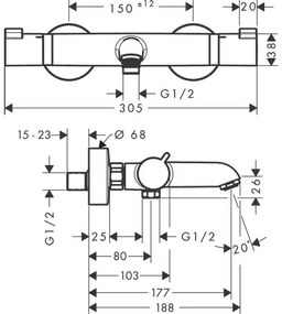 Hansgrohe Ecostat Vanový termostat Comfort 13114000