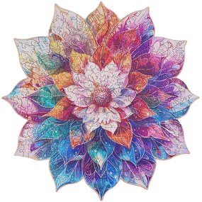 RoboTime Dřevěné puzzle Květinová mandala