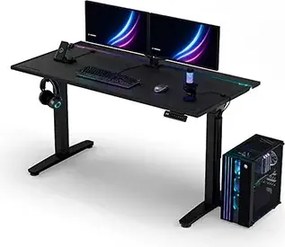 ULTRADESK Vortex černá / Herní stůl / 140,5 x 70 cm / 72-122 cm / nast
