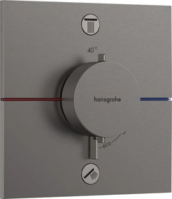 Hansgrohe ShowerSelect Comfort E, termostat pod omítku pro 2 spotřebiče, kartáčovaný černý chrom, HAN-15572340