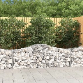 Klenuté gabionové koše 2 ks 200x50x60/80 cm pozinkované železo 3145598
