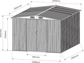 Zahradní domek BestBerg BBSH-608A / 5,3 m² / 205 x 257 x 202 cm / antracit/bílá