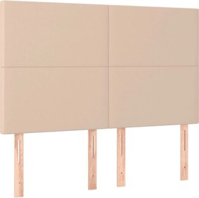Box spring postel matrace a LED cappuccino 140x190cm umělá kůže 3135824