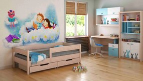 Dětská postel + šuplíky + matrace pěna-kokos - MIX 200x90cm - Bělený dub