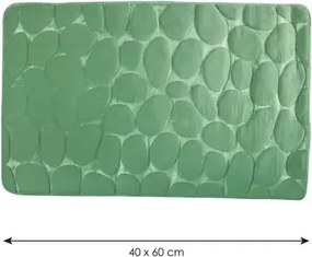 MSV PEBBLES koupelnová předložka 40 x 60 cm bazalkově zelená / PU pěna