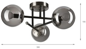 Brilagi - Přisazený lustr MALIVA 3xE14/15W/230V matný chrom/kouřová