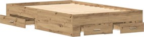 Rám postele Artisanový dub 120 x 190 cm Kompozitní dřevo 3333979
