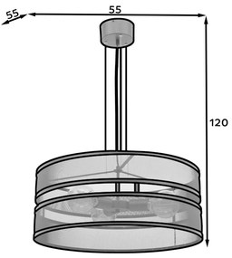 Eltap Industriální závěsné osvětlení Orabela 3A, 55x120x55cm