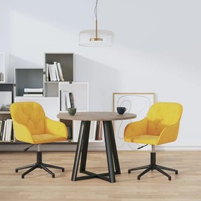 vidaXL Otočné jídelní židle 2 ks samet [3103386] Barva: Žlutá