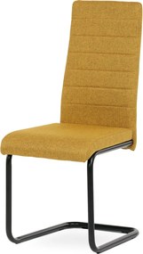 Autronic Židle jídelní, žlutá látka, černý kov DCL-401 YEL2
