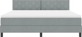Postel s boxspringem s čelo Světle šedá 180 x 200 cm textil 3338783