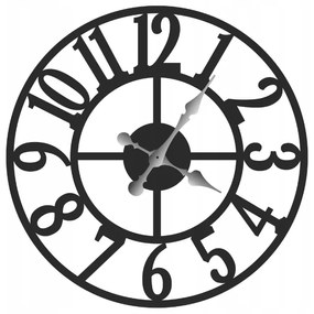 RMP Nástěnné hodiny kovové 60cm černé Analogové