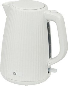 HOMCOM Elektrická konvice 1,7L, rychlovarná funkce, 2200W, s vyjímatelným filtrem proti vodnímu kameni, automatické vypnutí, Krémově bílá