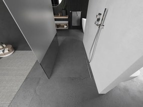 Mexen Kioto, sprchová zástěna Walk-In 130 x 200 cm, 8mm čiré sklo-námraza, broušená ocel profil, 800-130-002-97-35