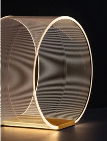 Hliníková LED stmívatelná stolní lampa ve zlaté barvě se stínidlem z akrylového skla (výška 28 cm) Valentin – Nova Luce