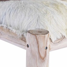 Barová stolička pravá koží kůže a masivní teak 288810