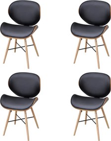 vidaXL Jídelní židle 4 ks tmavě šedé textil a ohýbané dřevo [279499] Barva: krémová a světle hnědá