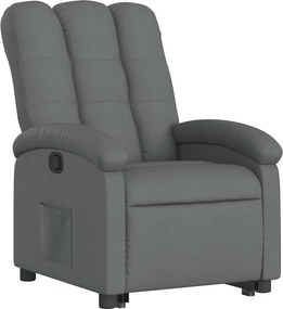 Zvedací polohovací křeslo tmavě šedé textil 3204093