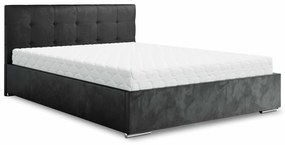 Manželská postel 160 cm Hermila (černá) (s roštem a úložným prostorem). 1046953