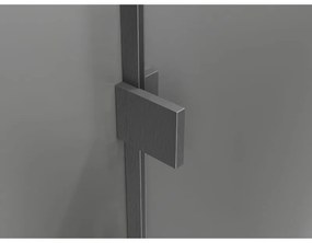 Mexen Lunar T, sklápěcí sprchový kout levý 110 x 110 cm, 8mm čiré sklo, profil grafit broušený, 834T-110-110-66-00-L