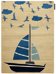 Dywany Łuszczów, Dětský kusový koberec Petit Sail boat gold, 160x220, žlutá, dětský pokoj