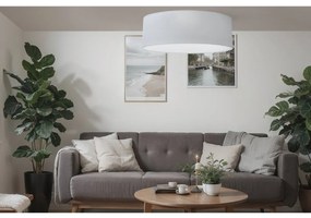 Stropní svítidlo Gaja, 1x světle šedé textilní stínítko, (bílé plexisklo), (fi 50cm)